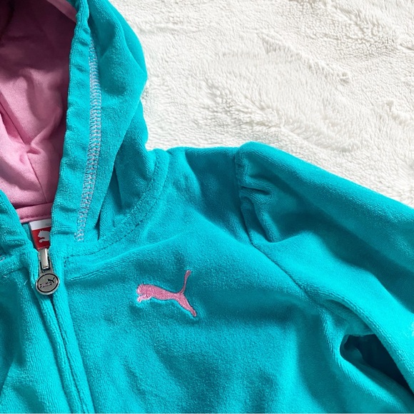 Puma | Shirts & Tops | Puma Rare Teal 23 Girls Velour Tracksuit 4 ...